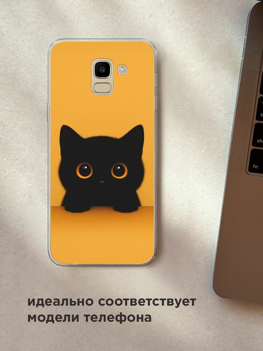 Чехол на Samsung Galaxy J6 2018 / Самсунг Галакси Джей 6 2018 с принтом "Контрастный котик" — фото 1
