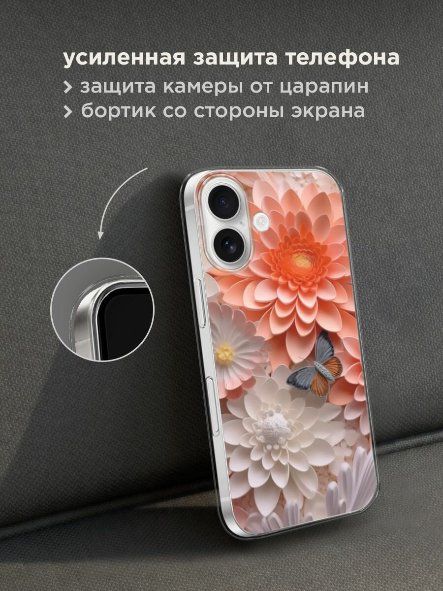 Чехол на Apple iPhone 17 / Айфон 17 с принтом "Бумажные цветы" — фото 1