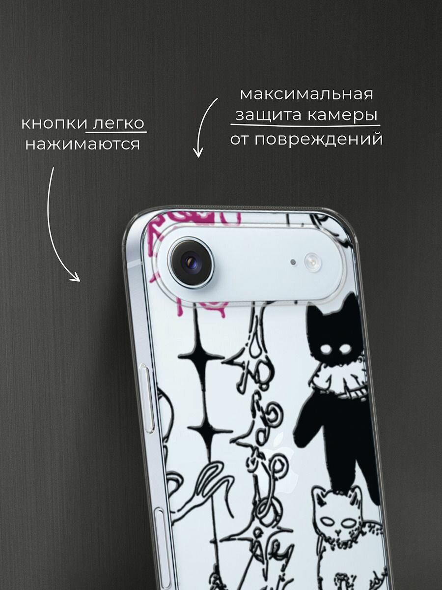 Чехол на Apple iPhone Air / Айфон Айр с принтом "Готические котики" — фото 1