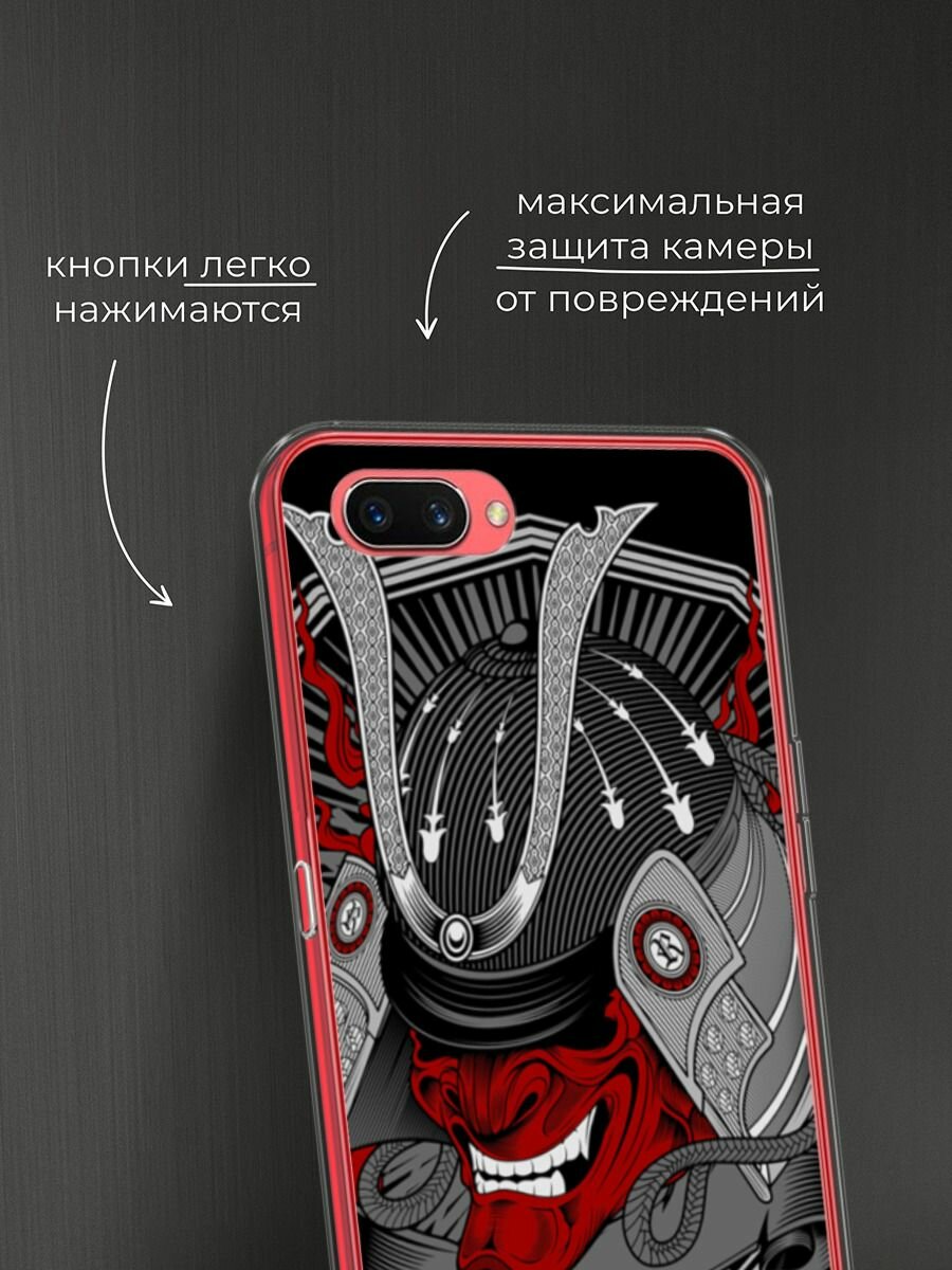 Чехол на Oppo A3s / Oppo A3s с принтом "Красная маска самурая" — фото 1