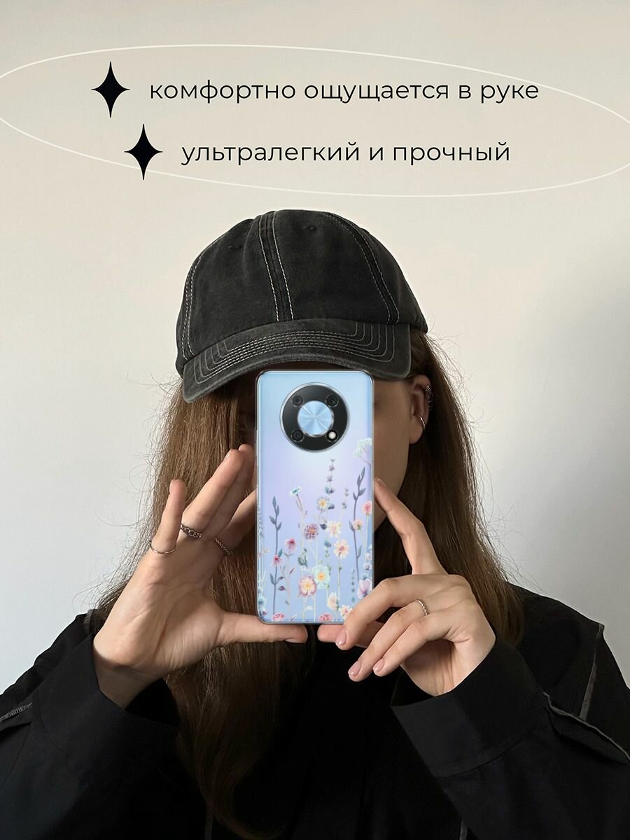 Чехол на Huawei Nova Y90 / Хуавей Нова 90 с принтом "Нежные полевые цветы" — фото 1