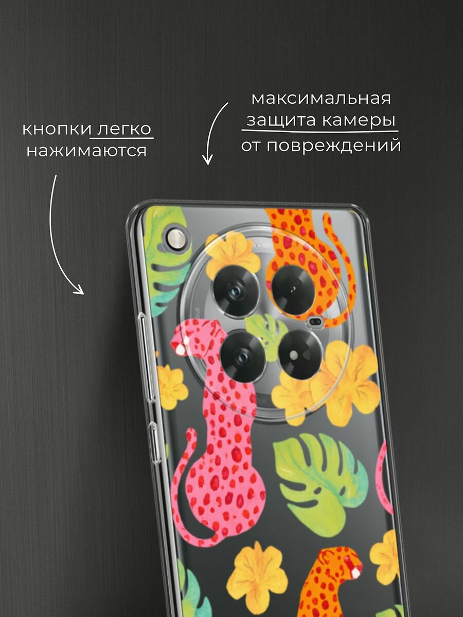 Чехол на Infinix Zero 40 5G / Инфиникс Зеро 40 5G с принтом "Экзотика", прозрачный — фото 1