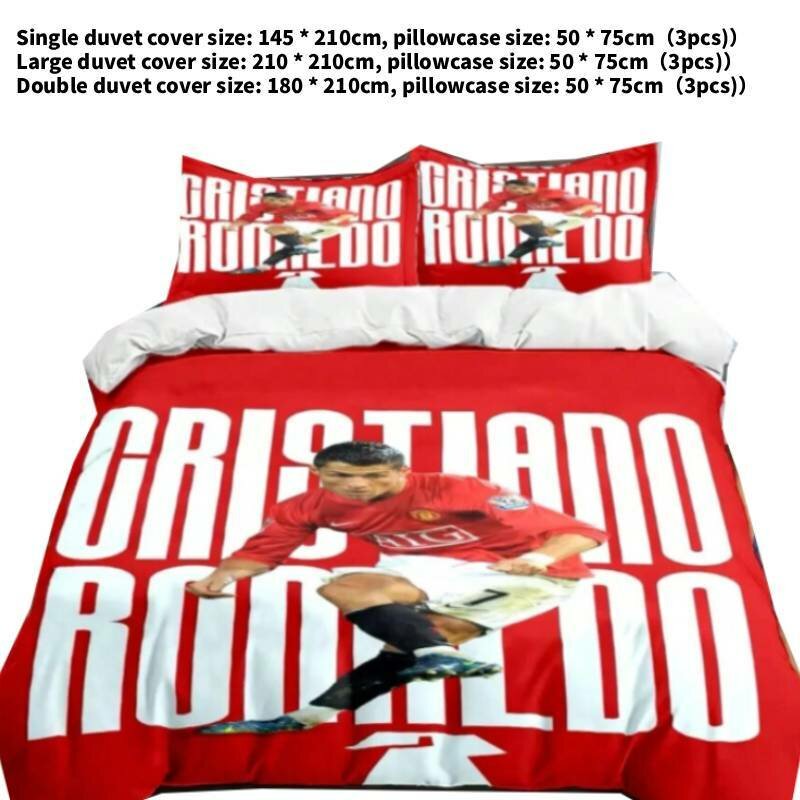 Детский комплект постельного белья криштиану роналдо с принтом и мягкой тканью для оформления спальни 145x210 см