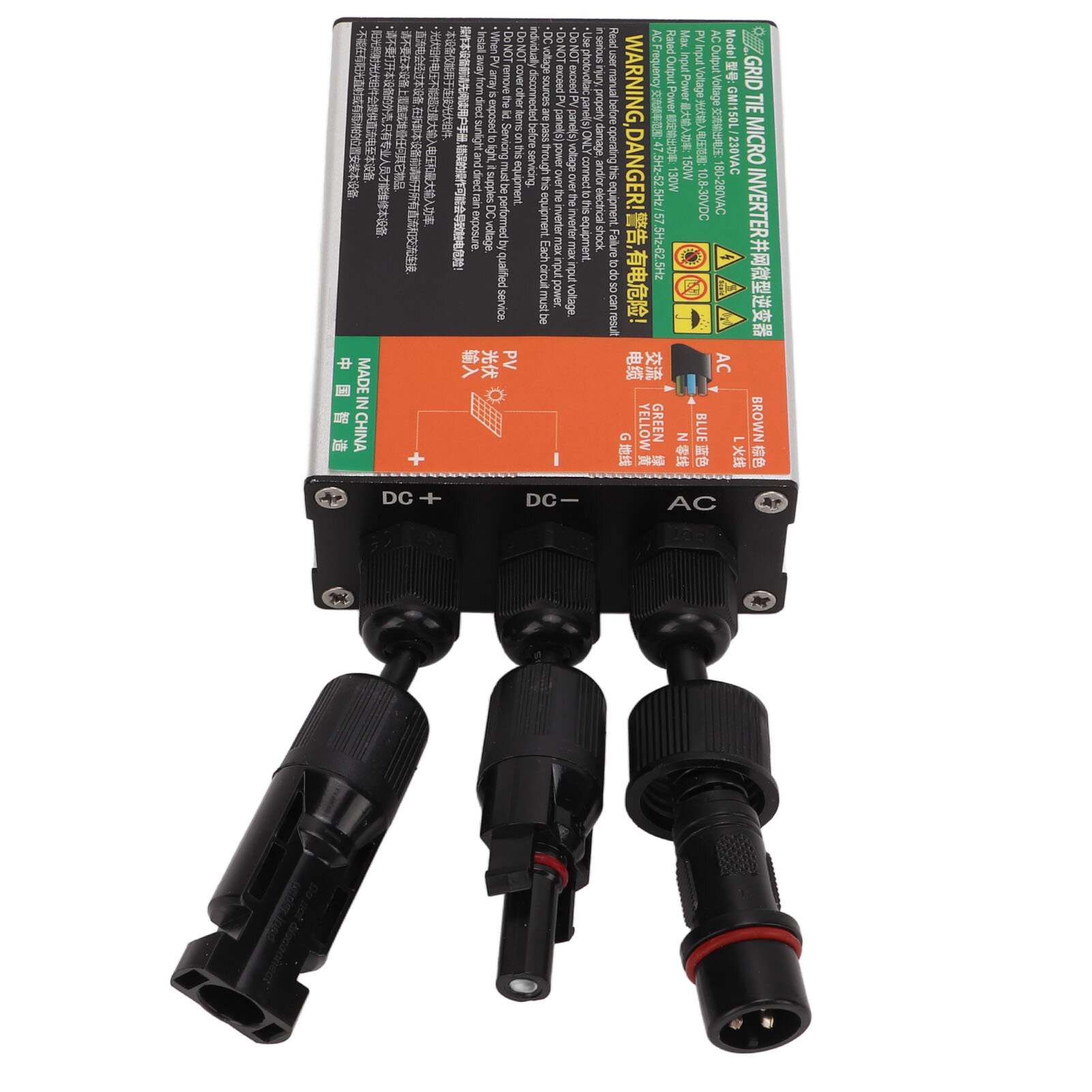 Солнечный сетевой инвертер 150W 10.8V до 30V пост. тока на 180V до 280V переменного тока для уличного использования