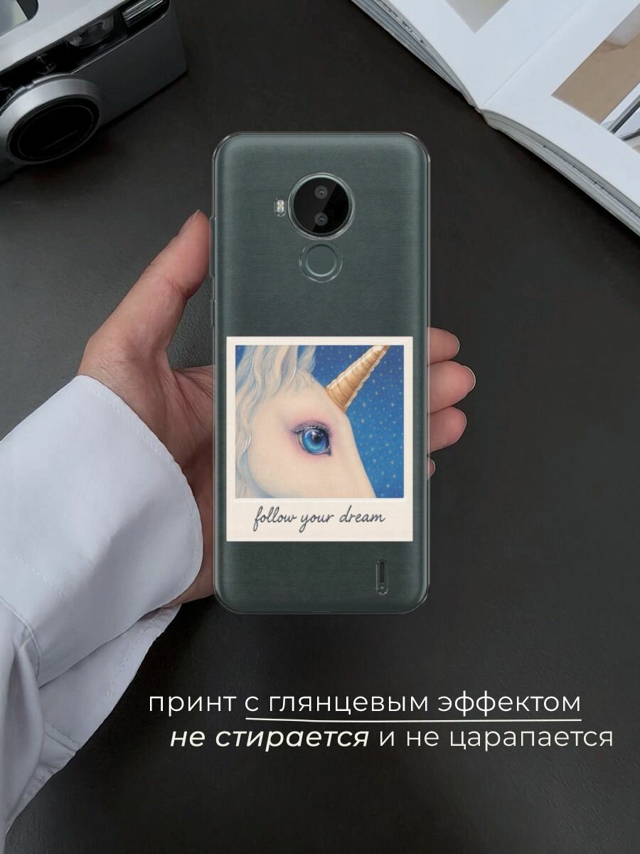 Чехол на Nokia C30 / Нокия C30 с принтом "Глаз единорога" — фото 1