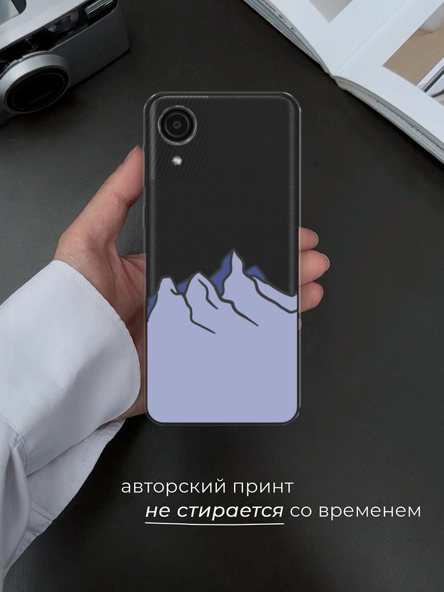 Чехол на Samsung Galaxy A03 Core / Самсунг Галакси А03 Core с принтом "Гора", прозрачный — фото 1