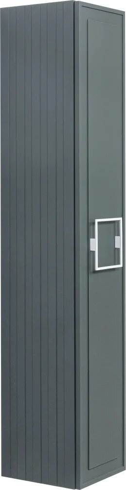 Шкаф-пенал для ванной La Fenice Cubo подвесной, 30 см, серый, матовый, с дверками, из МДФ