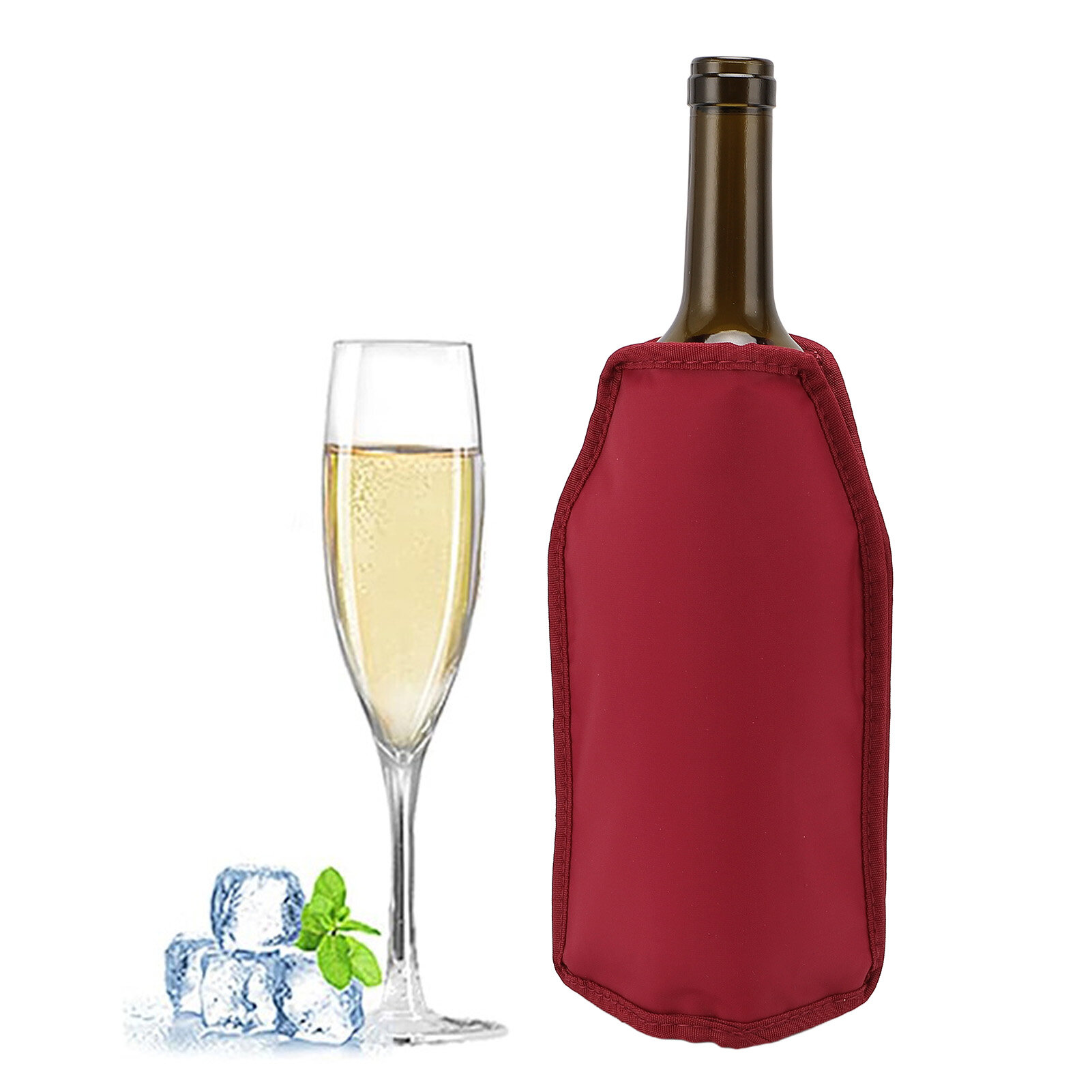 Охладитель для вина, многоразовый охладитель для бутылок вина, гелевый охладитель, морозильник, охладитель, долго сохраняющий прохладу вина, бордовый