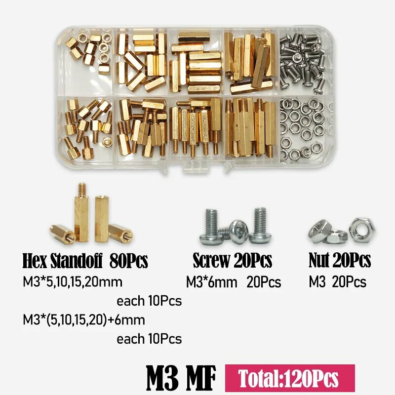 Комплект стоек M3, винтов и гаек, 120шт