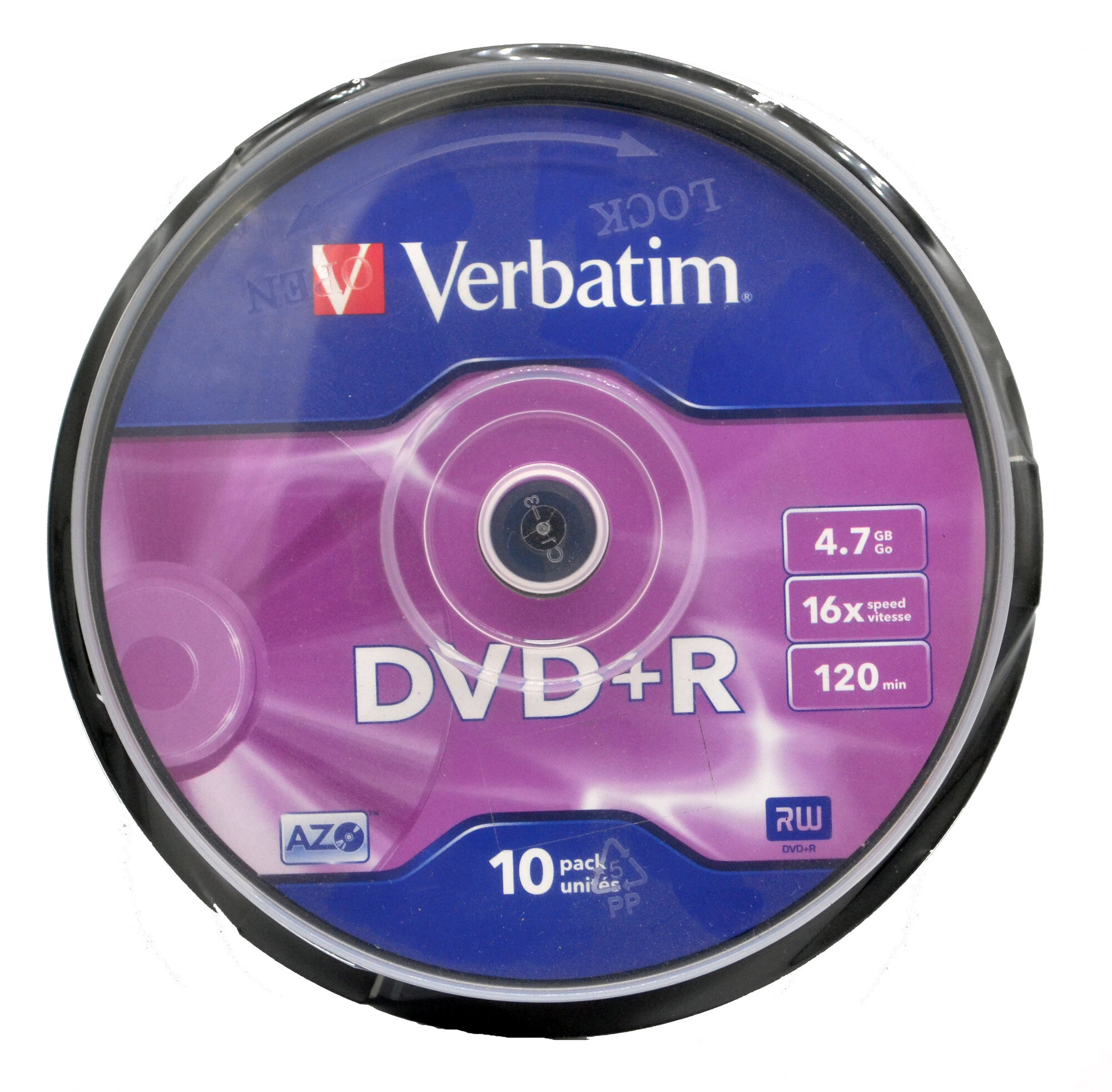 Диск DVD+R Verbatim 4.7Gb 16x Cake Box (10 шт.) (43498) оригинальные