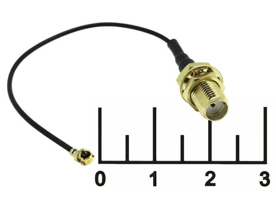 Переходник SMA гнездо/UFL гнездо угол ZGS-081 10см
