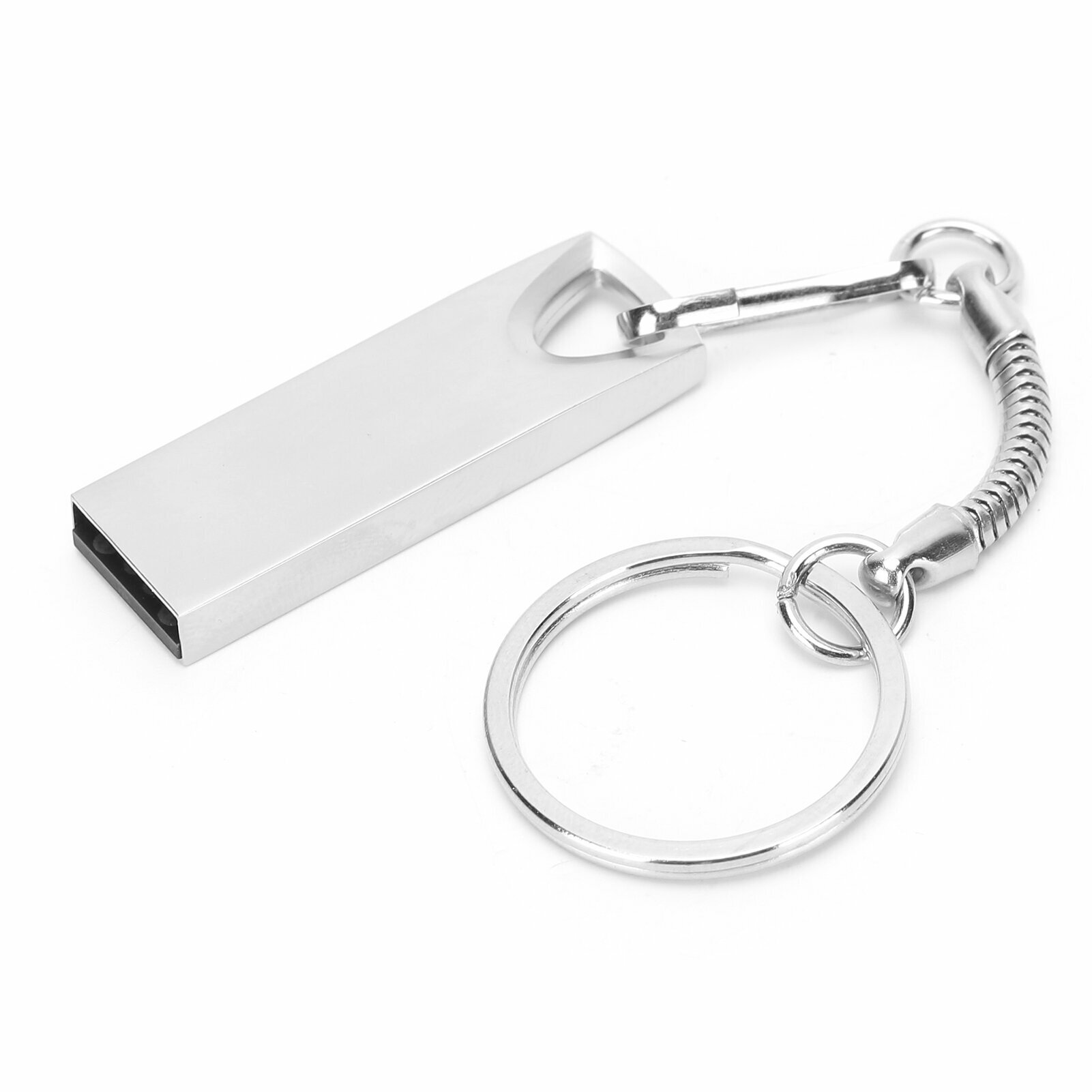 U Disk USB 2.0, мини, металлическая, с треугольной петлей, серебристый, 128 ГБ