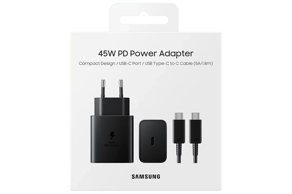 Зарядное устройство Samsung 45 Вт PD PPS Super Fast GaN 1,8 м USB C (EP-T4510) Original