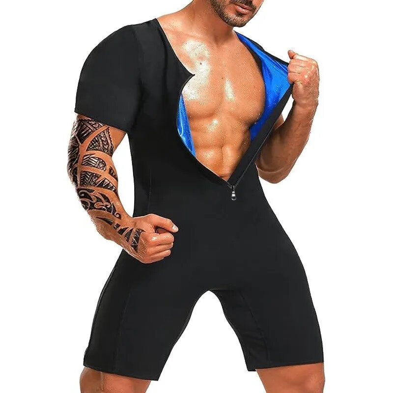 Мужской горячий корсет HuaYiHuaFu для фитнеса Черный, М, blue