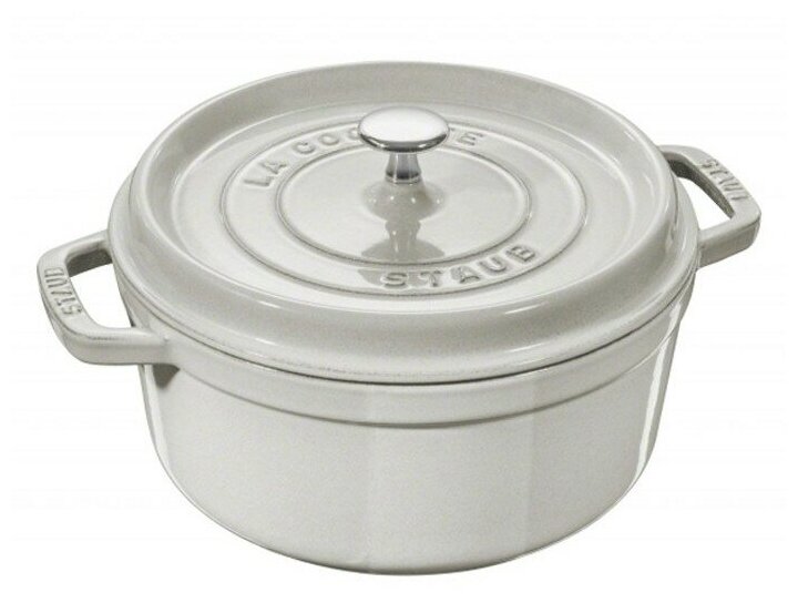 Кокот круглый Staub La Cocotte (6.7 л), 28 см, белый трюфель