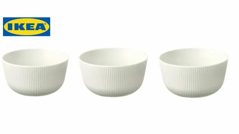 IKEA офантлигт миска, белая, 13 см, 3 шт