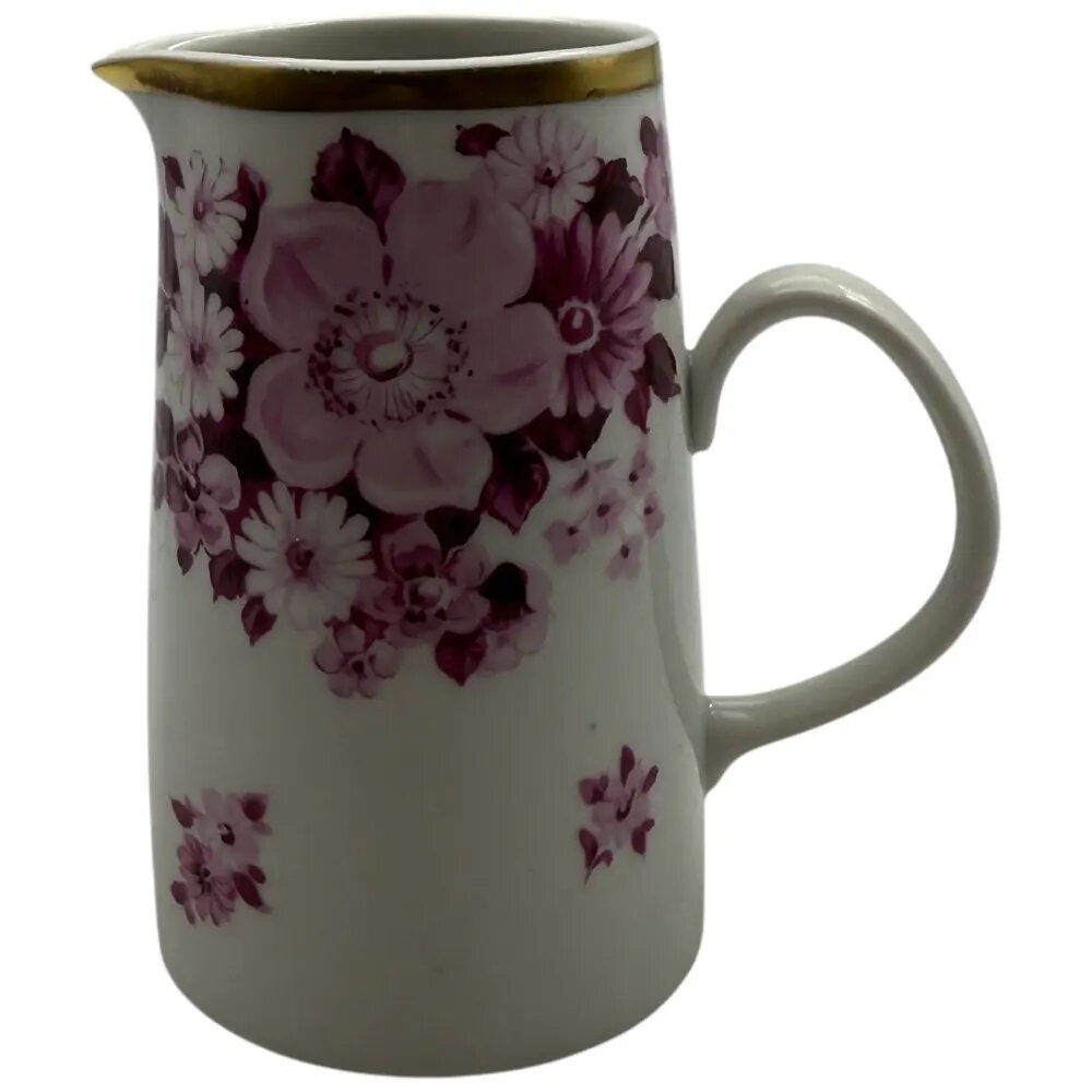 Сливочник "Азалия", 250 мл, фарфор, позолота, 1966-1985 г, Lichte, ГДР