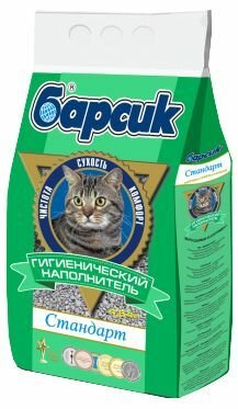 Наполнитель Барсик Стандарт впитывающий антибактериальный 4,54 л