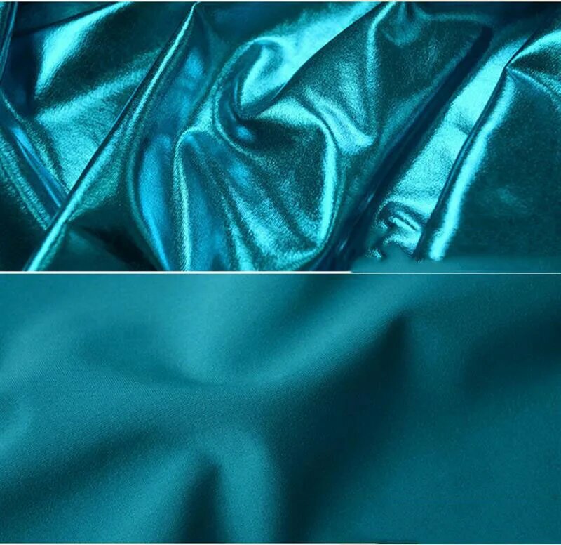 Блестящая золотая фольга из спандекса от Amyries Бирюзовый, 200cmx150cm, 7