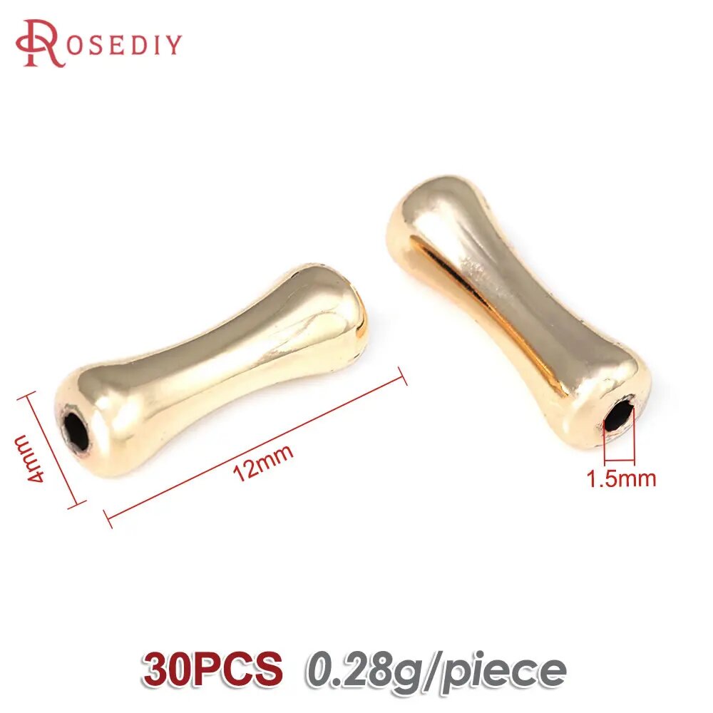 Латунные бусины-разделители формы талии для браслетов Rosediy Бежевый, 46723-18K Gold Color