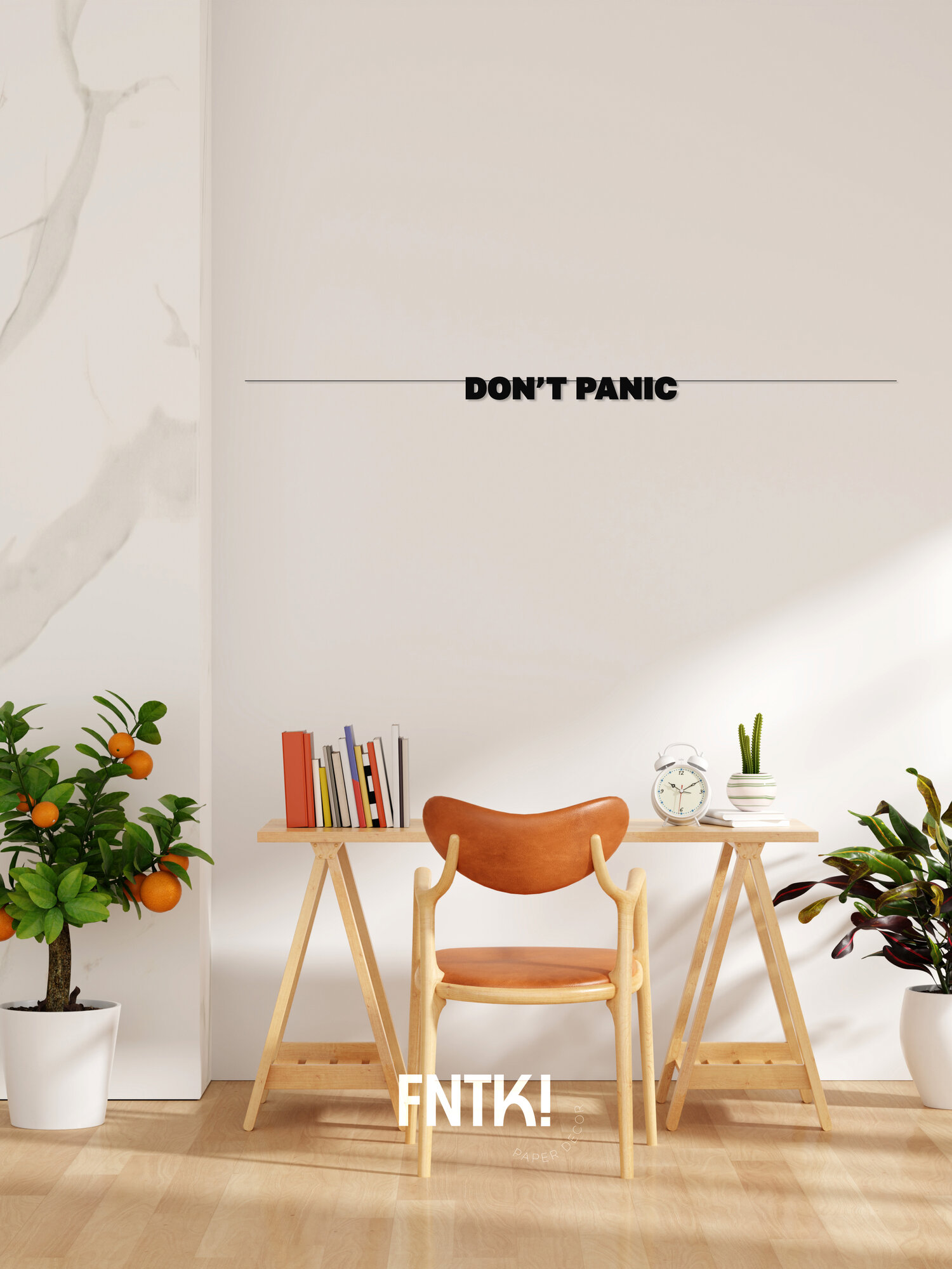 Гирлянда растяжка надпись мотивация DONT PANIC черная, бумага, 5 см × 2м, интерьерная