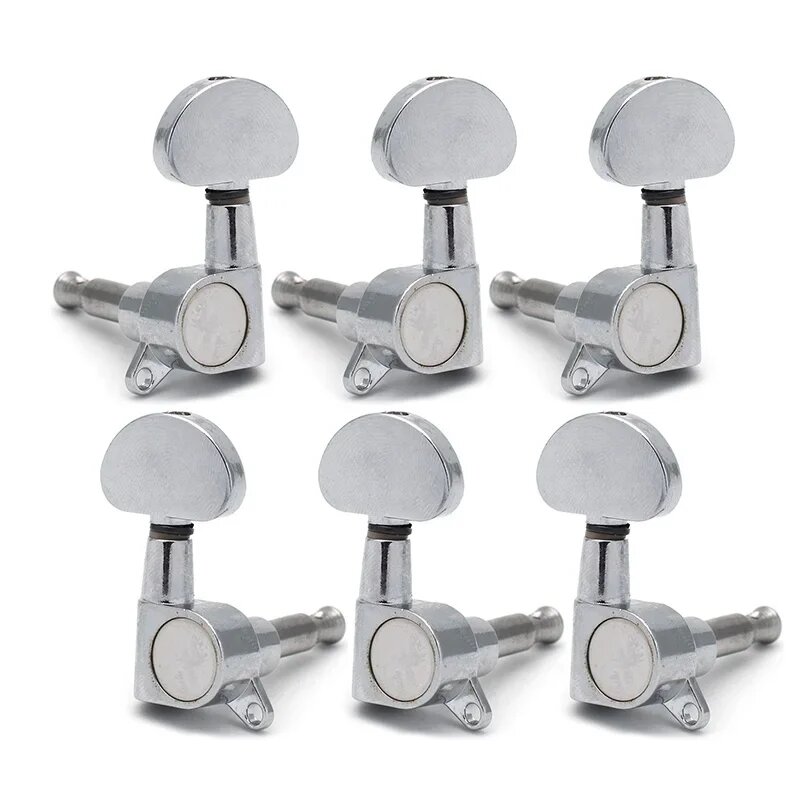 Колки для гитары GETMUSIC MU1461-CR, хромированные, черные, золотые, Grover style, Серебряный