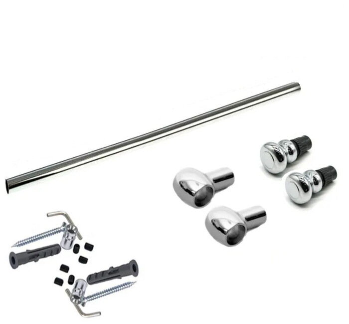 Комплект рейлинга Brante "Традиция", сталь, настенный, хром, длина 1м