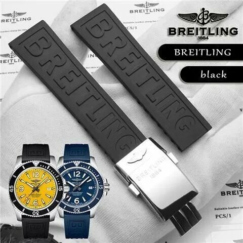 Адаптированный для Breitling 22 мм 24 мм резиновый ремешок для часов мстителя