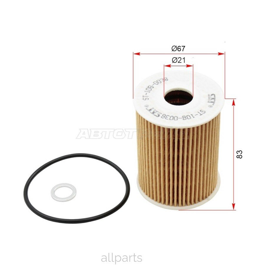 SAT ST-108-0038 Фильтр масляный Hyundai Palisade 18-25 / Kia Carnival 20-