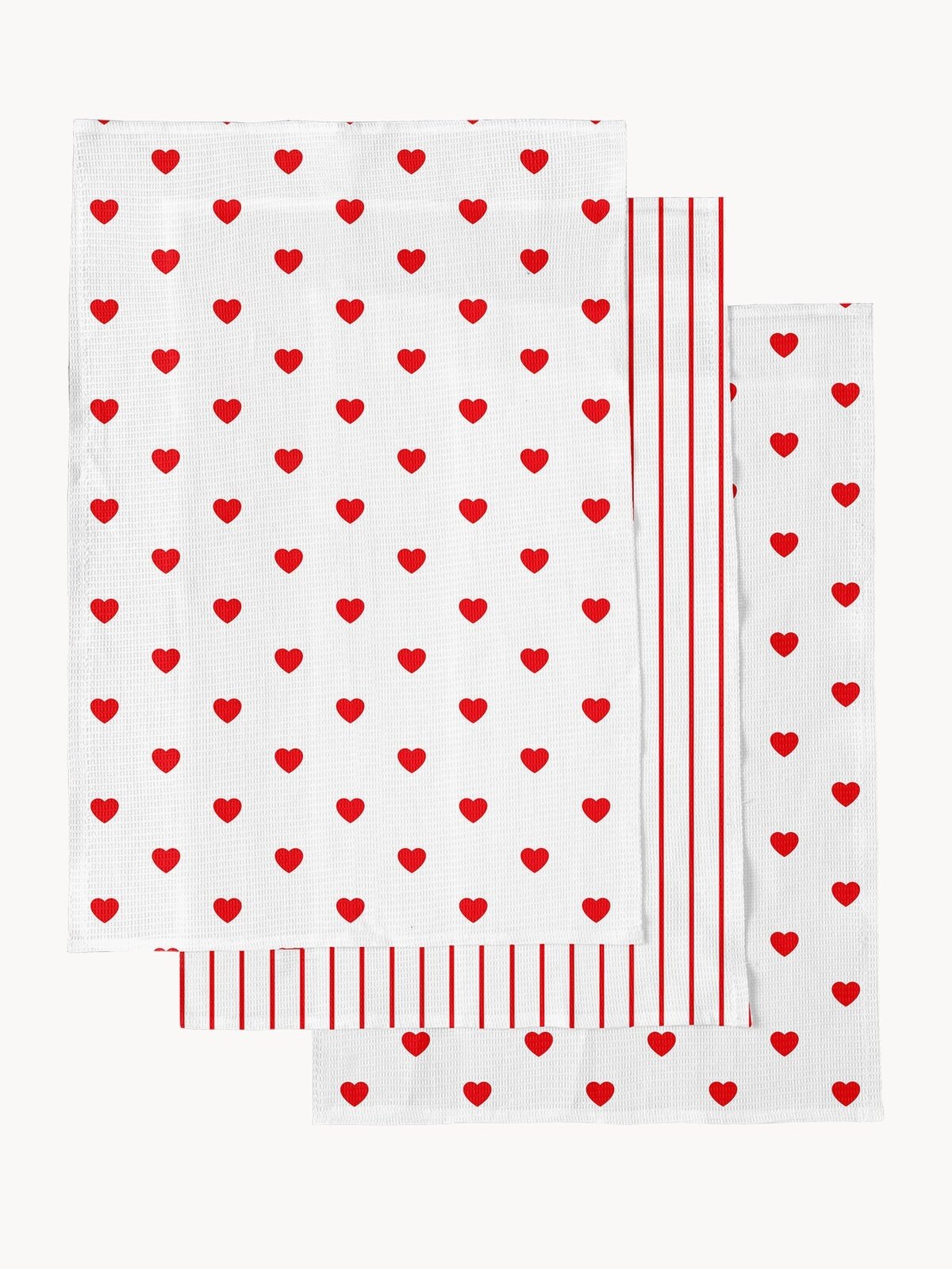 Mia Cara Полотенце кухонное вафельное 3 шт 45х60, Хлопок 100% Hearts