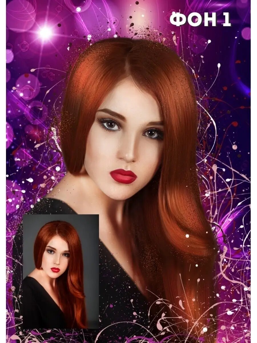 Портрет по фото на холсте