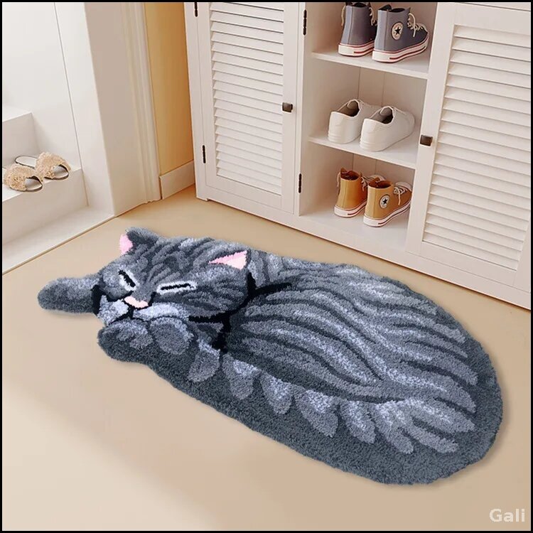 Эксклюзивный полиэстеровый ковер 3D кот антискользящий