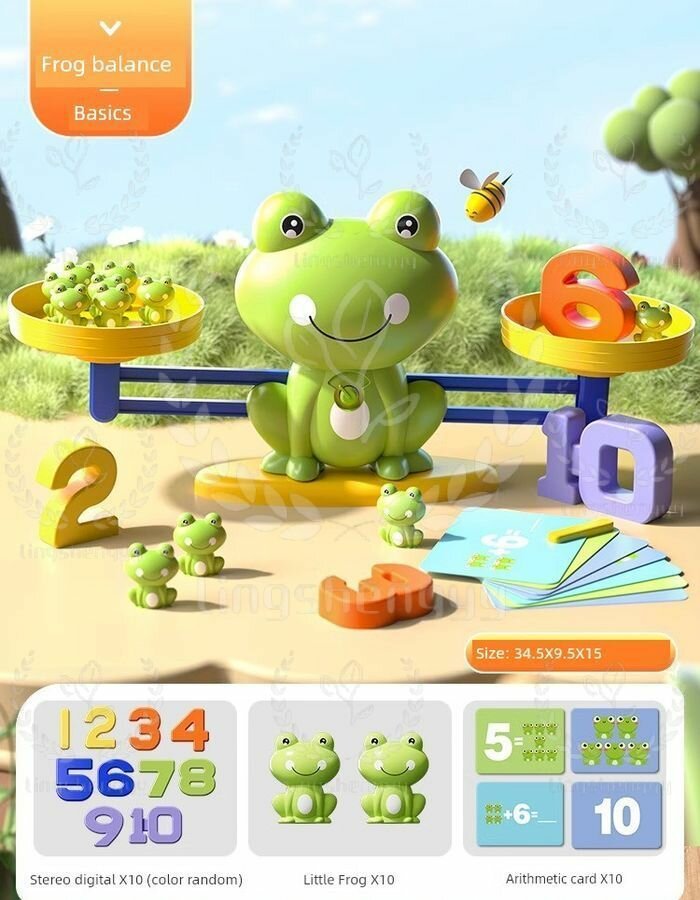 Развивающая игра "Поймай лягушку" - Basic Edition (10 лягушек + 10 карточек + 10 цифр)