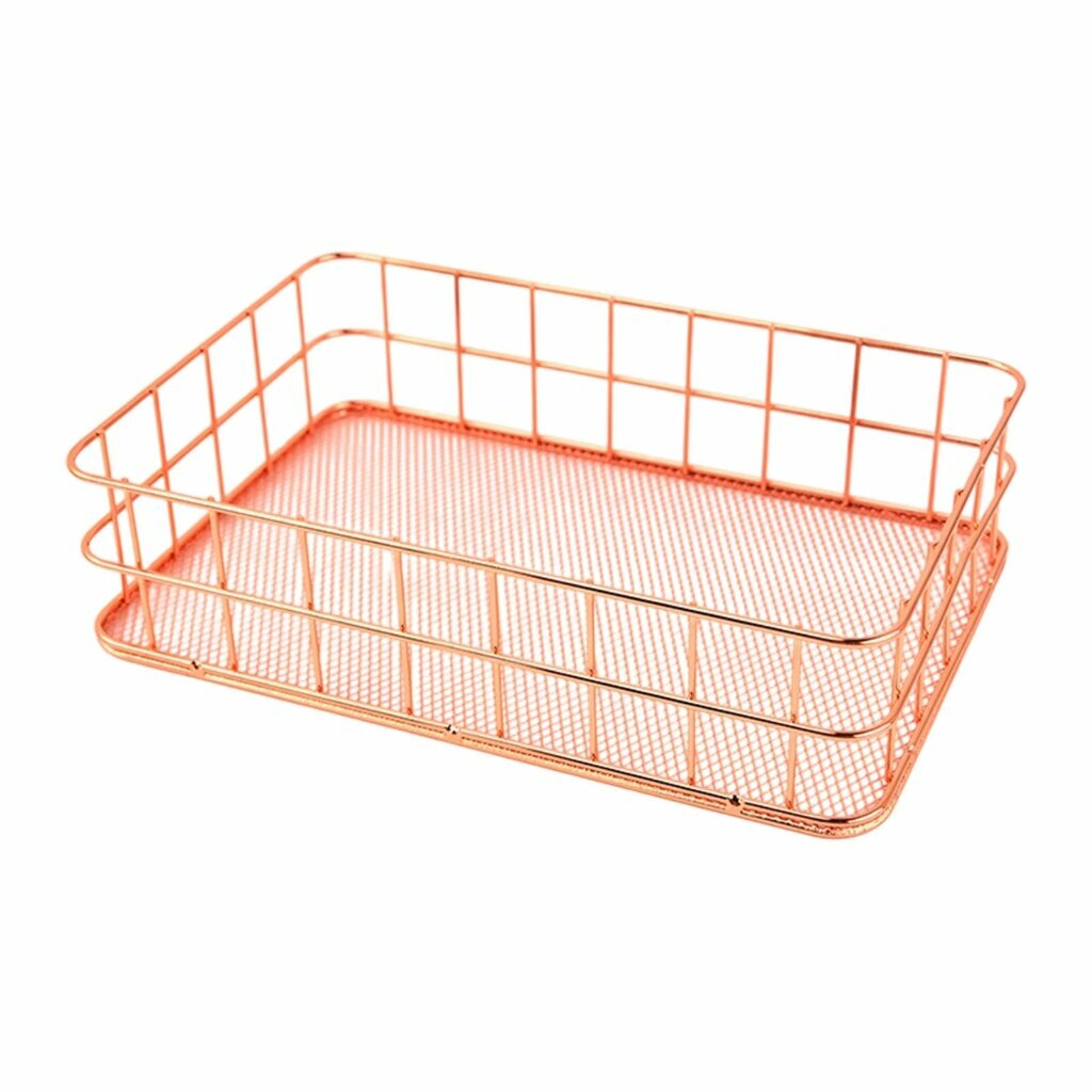 Элегантный Золотой Металлический Сетчатый Контейнер Для Косметики Закусок Предметов Домашнего Обихода Прочный