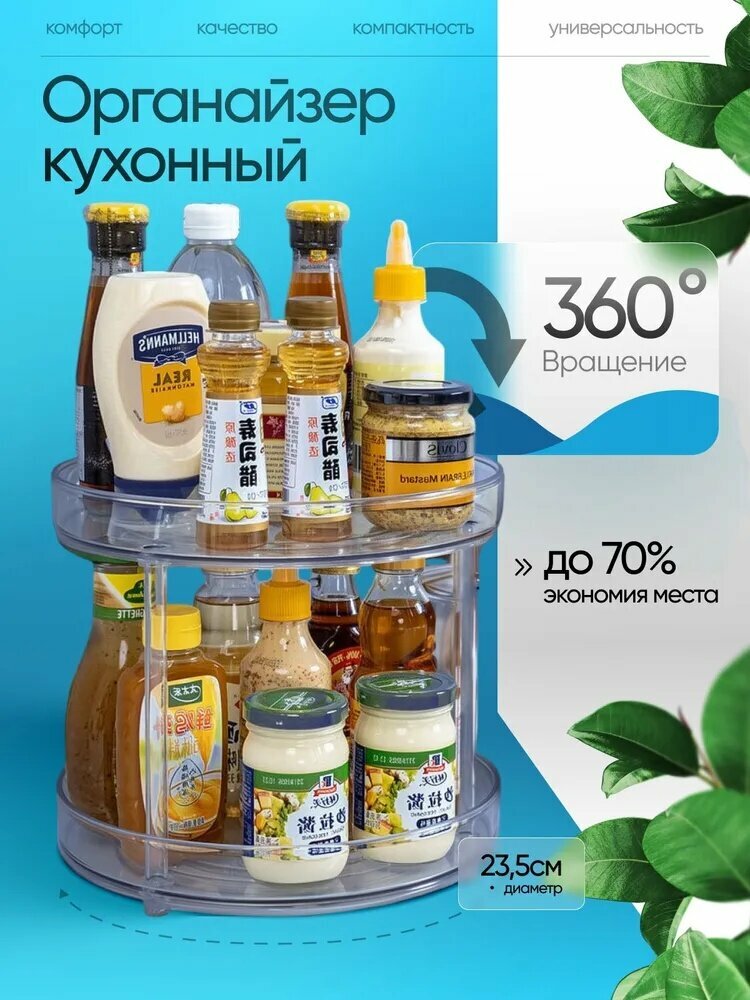 Поднос вращающийся, 23.5 см х 23.5 см, 1 шт
