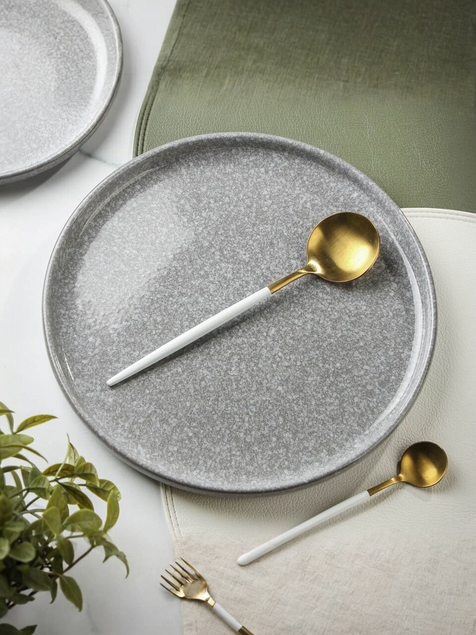 Тарелка десертная, керамика, 21 см, круглая, Stone, Daniks, HMN240412A1-SI/P