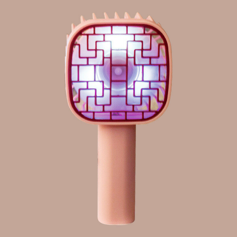 Вентилятор square mesh cover fan с цветной постепенной подсветкой портативный usb, розовый