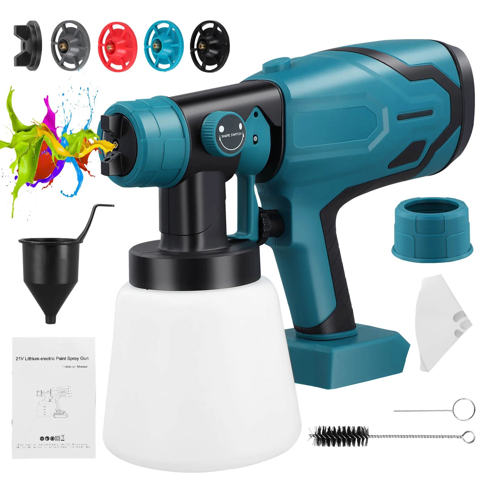 Беспроводной Краскопульт HVLP 18В, Совместимый С Makita, Для Покраски Автомобилей, Мебели, Отделки, Интерьеров И Аэрографии