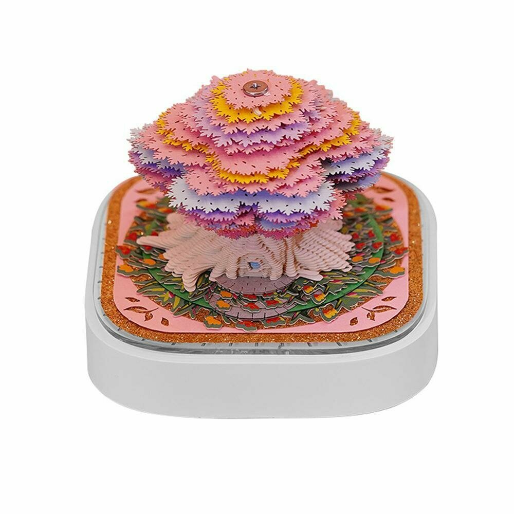 Красочный 3D-календарь на английском языке с домиком на дереве и гирляндами