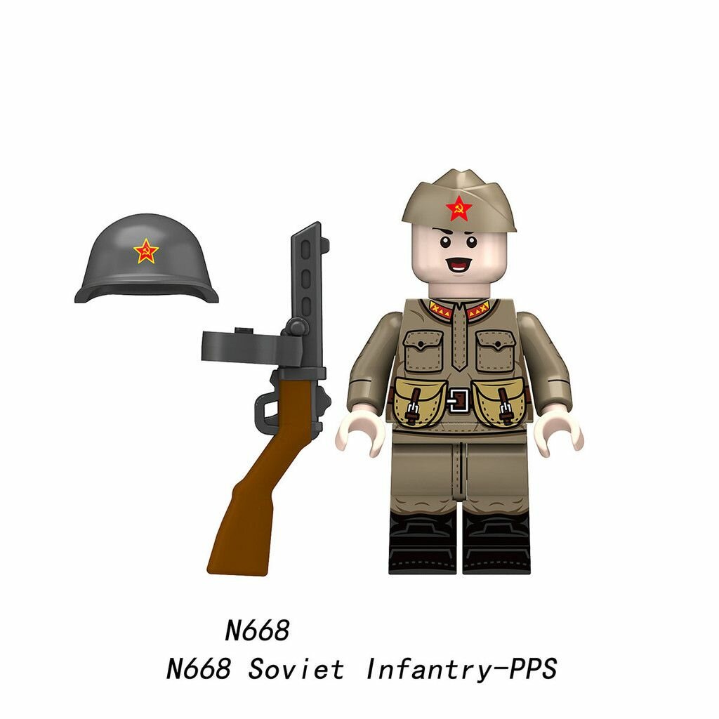 Набор минифигурок Советские Солдаты Великая Отечественная Война/ СССР Советский Союз / конструктор