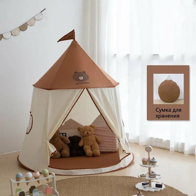 Внутренняя детская маленькая палатка, домашняя игрушечная домик для малышей, размер 110*110*130 см