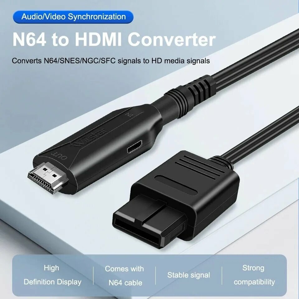 N64 в HDMI для GameCube SNES N64 в HDMI кабель адаптер конвертер для N64 GameCube Plug and Play полный цифровой кабель аксессуары