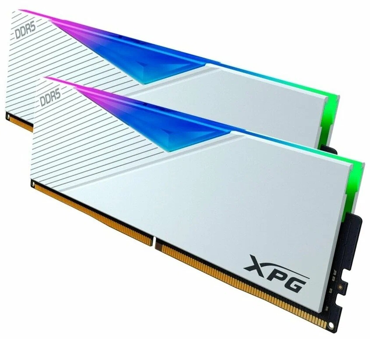 Модуль памяти DIMM DDR5 32Gb, 6400Mhz, 2x16Gb, ADATA Lancer Blade RGB, White (AX5U6400C3216G-DCLARWH)