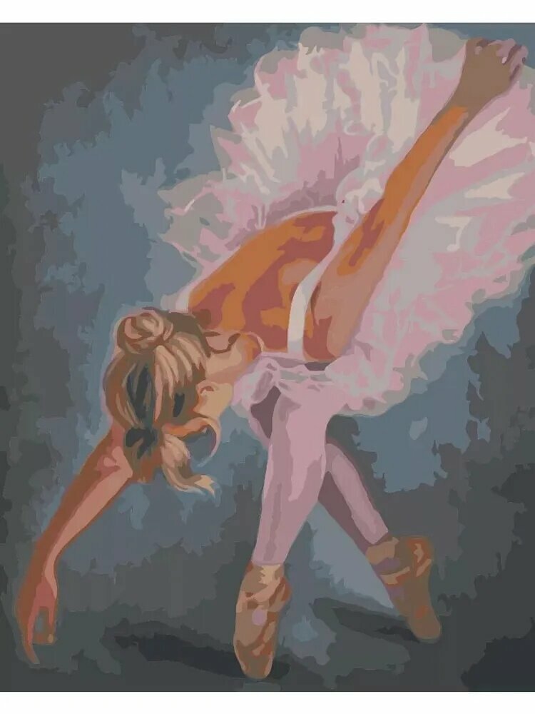 Картина по номерам Балерина на деревянном подрамнике 40х50 см, кисти, краски, лак