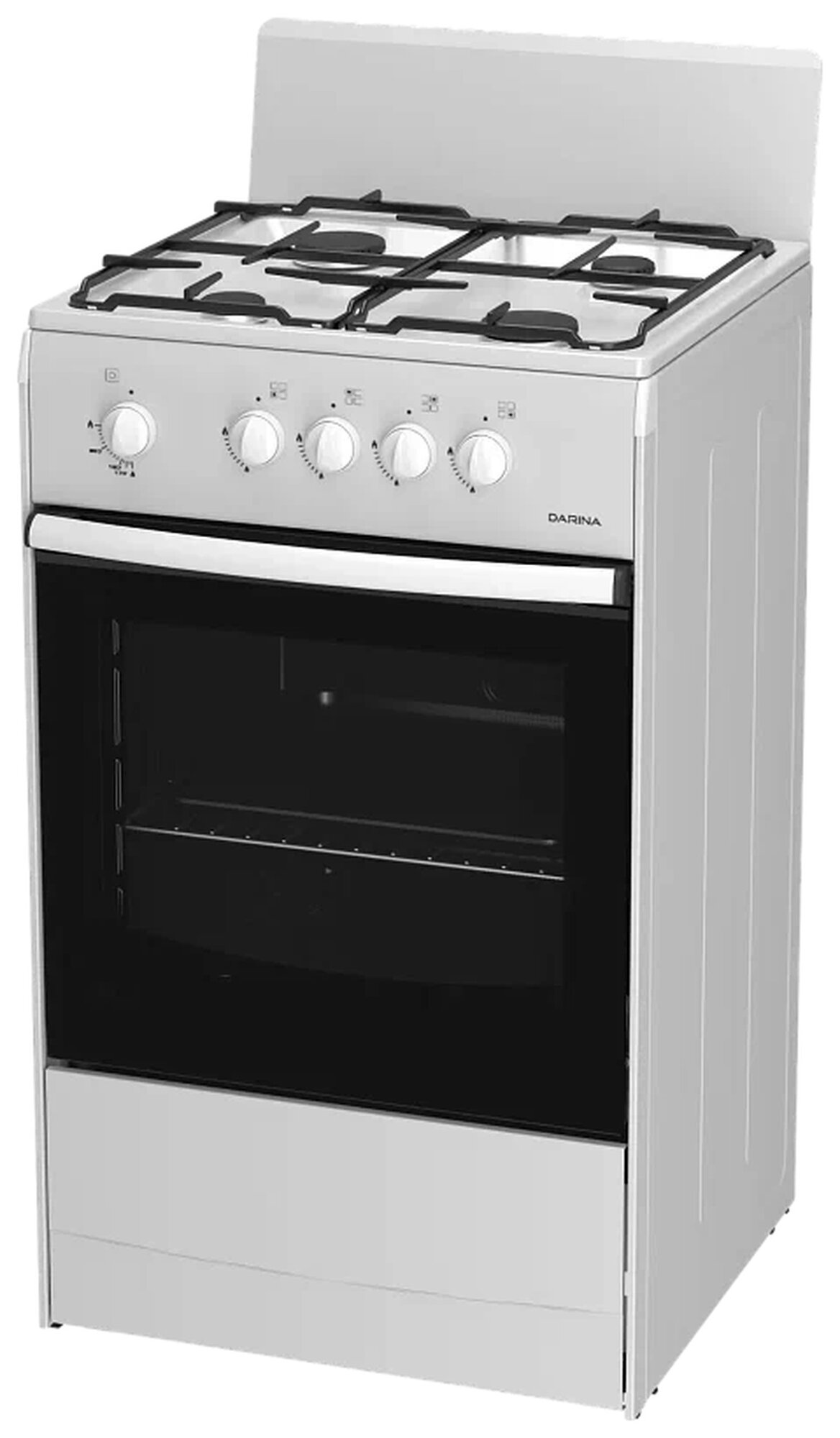 Плита газовая Darina S GM 441 001 W, 4 конфорки, белая, эмаль