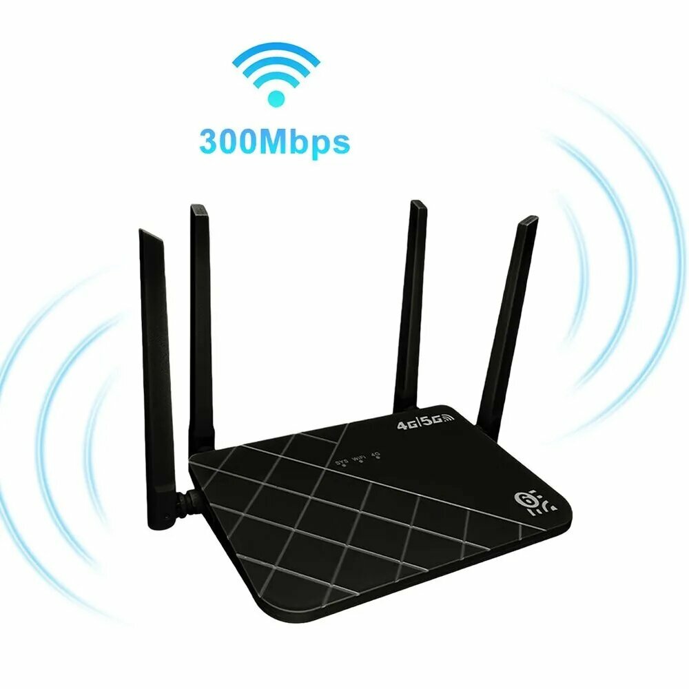4G-маршрутизатор CP108 с поддержкой Wi-Fi 6 и четырьмя внешними антеннами, чёрный