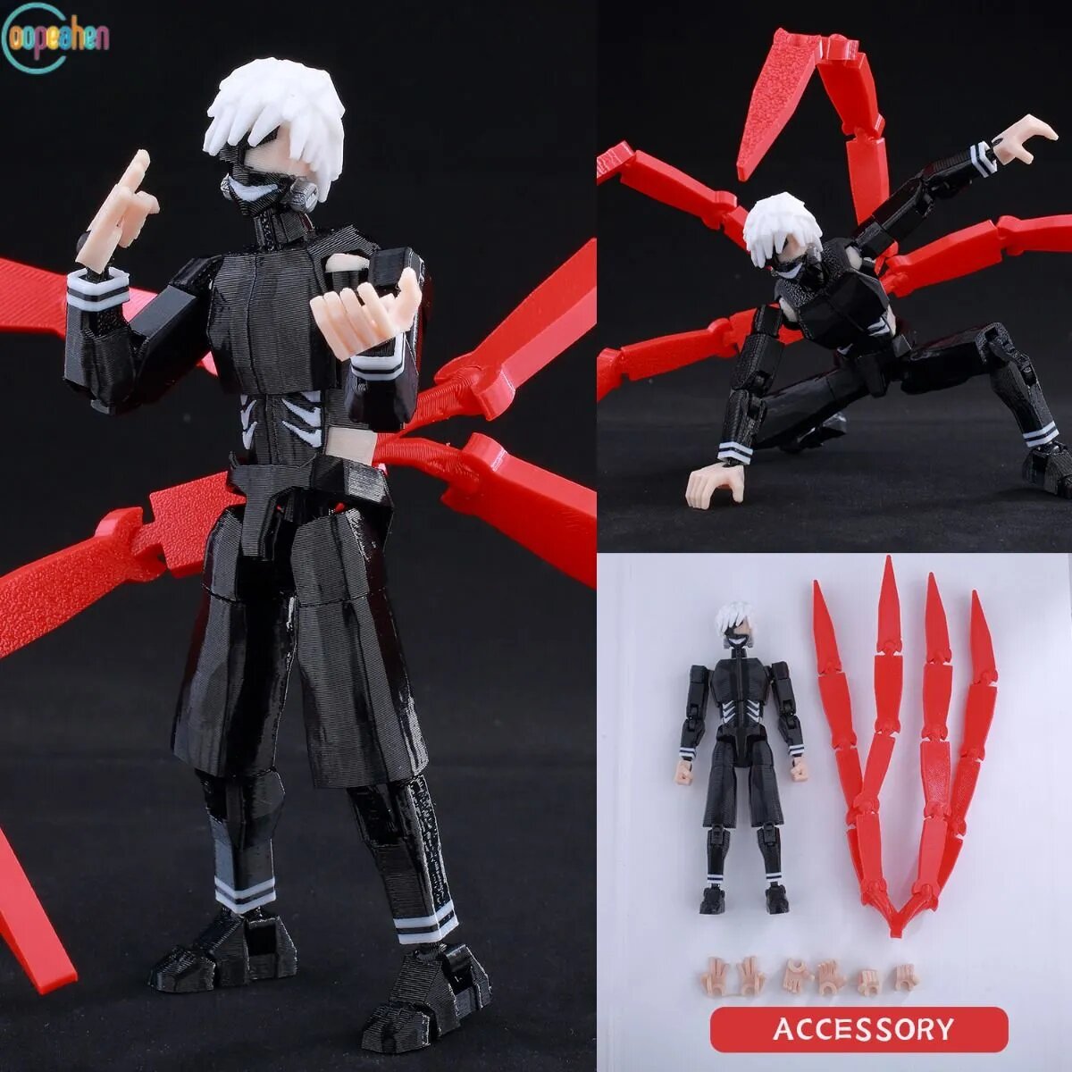 Фигурка Канеки Кен Токийский гуль 14 см (5.5"), подвижная 3D-модель для рисования, коллекционная шарнирная, подарок анимешнику