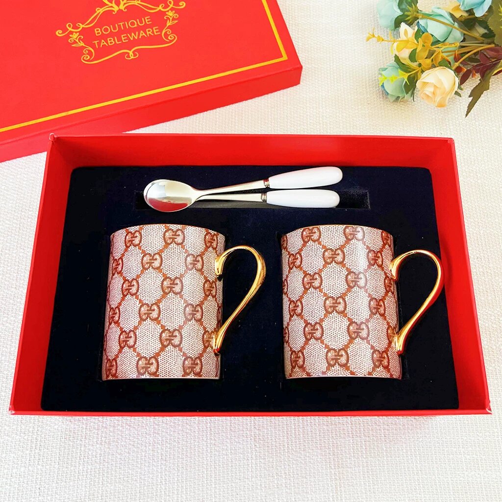 Британские керамические парные кружки в европейском стиле, чашки для воды, роскошные чашки для послеобеденного чая,