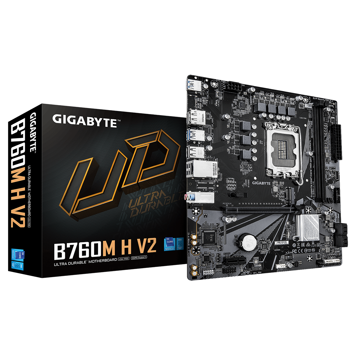 Материнская плата Gigabyte B760M H V2, LGA1700, Intel B760, Micro-ATX, RTL (B760M H V2)