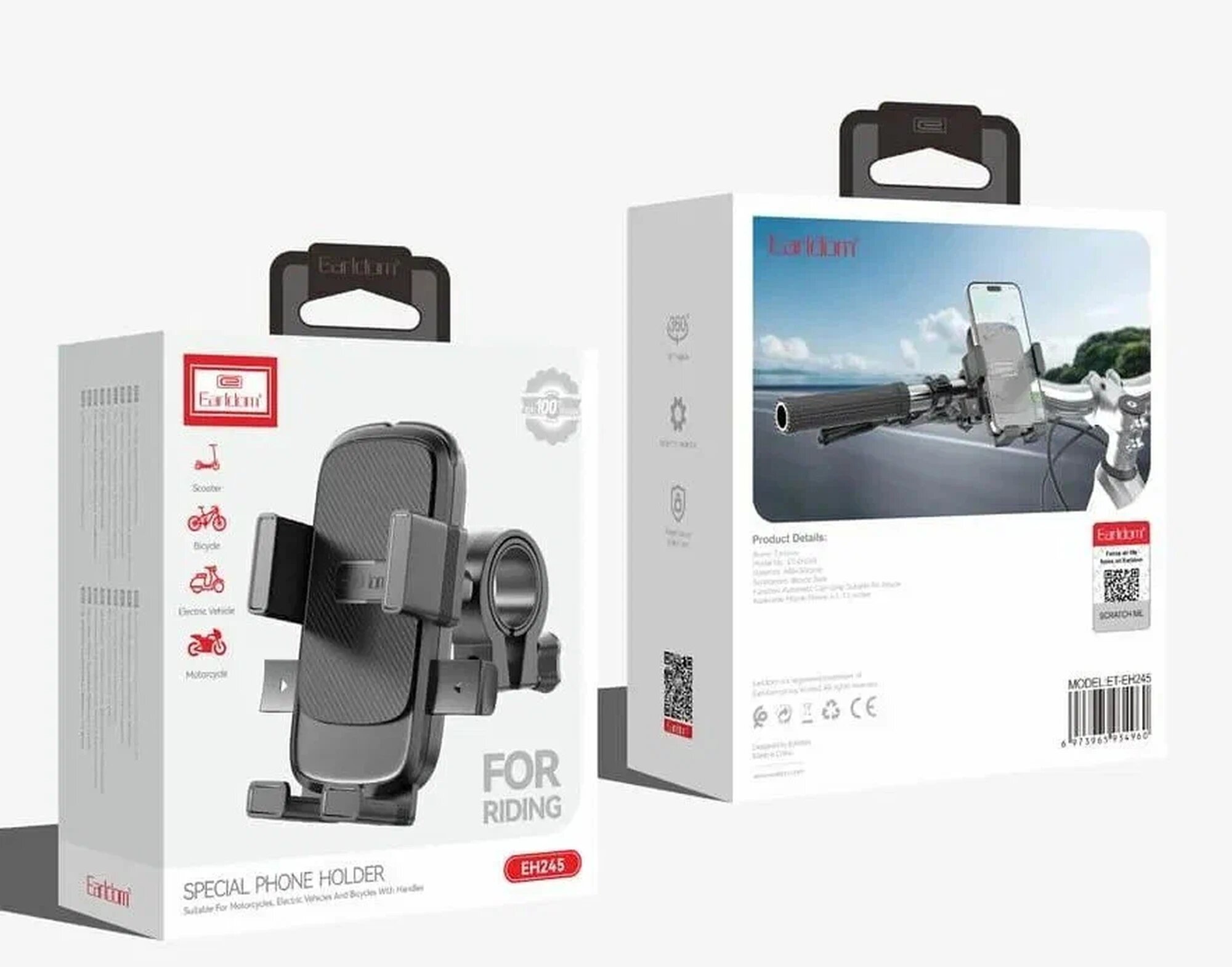 Держатель на велоcипед Earldom ET-EH245 c креплением на руль, черный